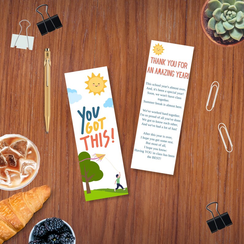 End of Year Teacher Bookmark | You Got This | Inspirational | Printable ...
