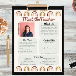Meet the Teacher Letter | Editable | Rainbow | Boho | First Day of ...