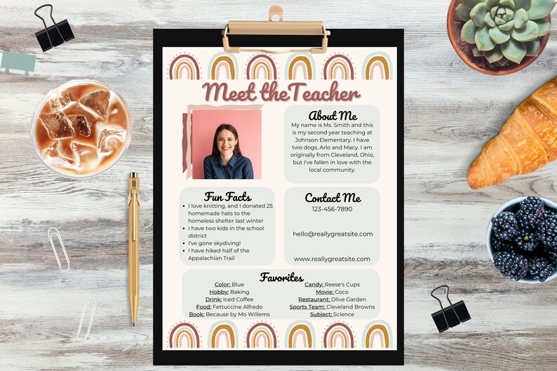 Meet the Teacher Letter | Editable | Rainbow | Boho | First Day of ...