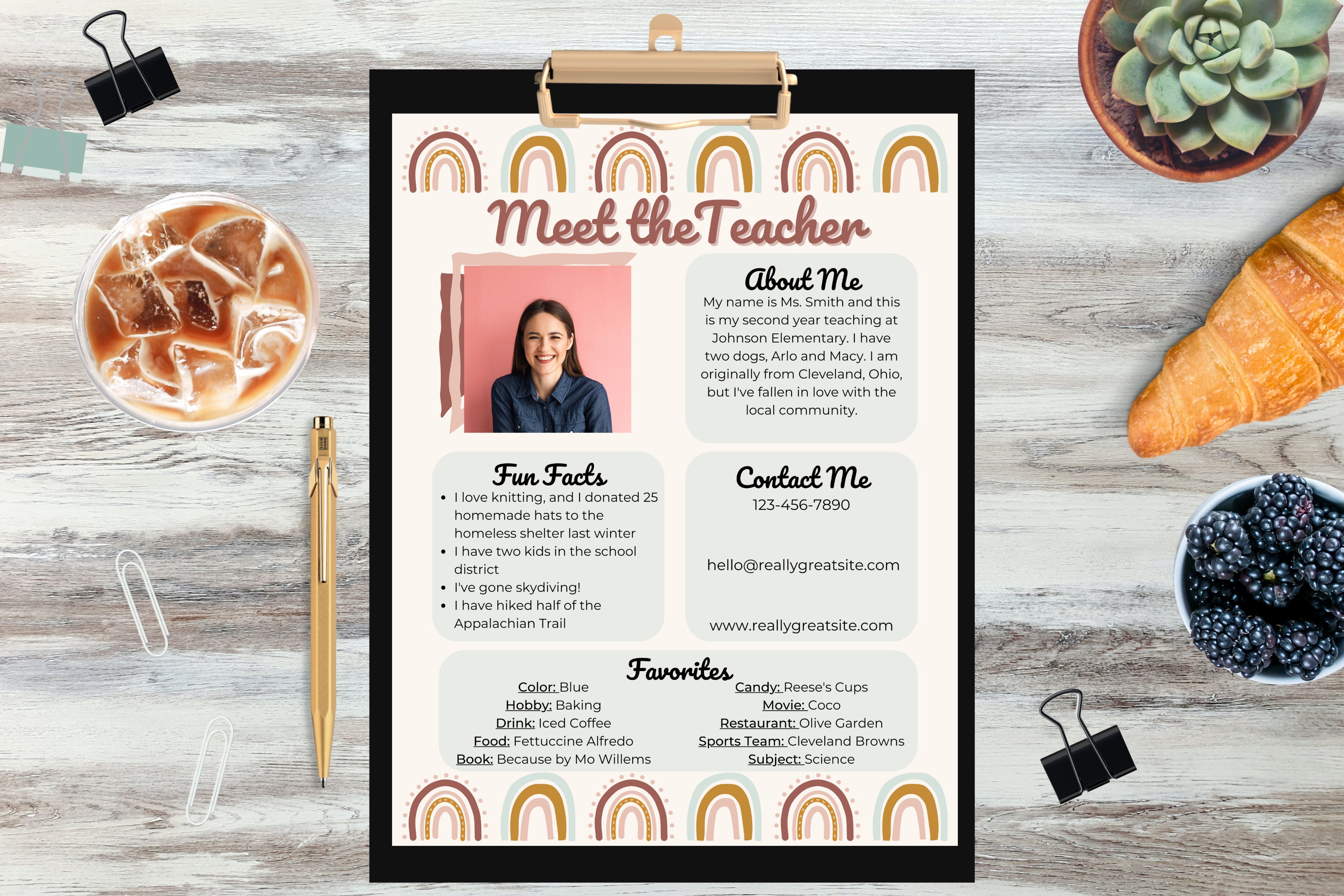 Meet the Teacher Letter Editable Rainbow Boho First Day of School ...