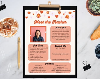 Meet the Teacher Letter Editable Rainbow Boho First Day of School ...