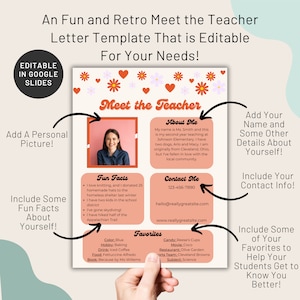 Meet the Teacher Letter Editable Retro Floral Boho First Day of School ...