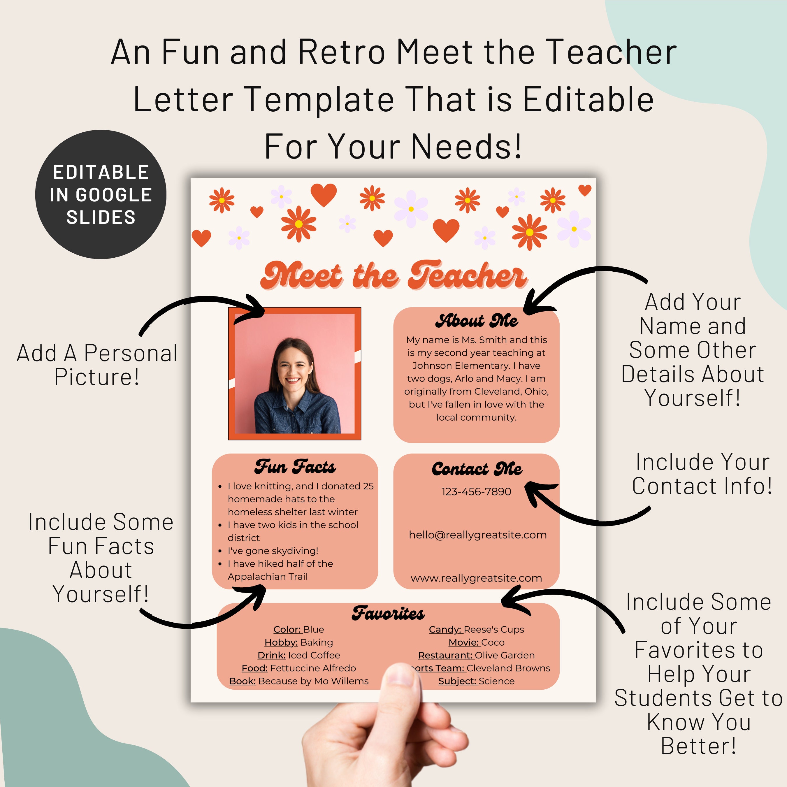 Meet the Teacher Letter Editable Retro Floral Boho First Day of School ...