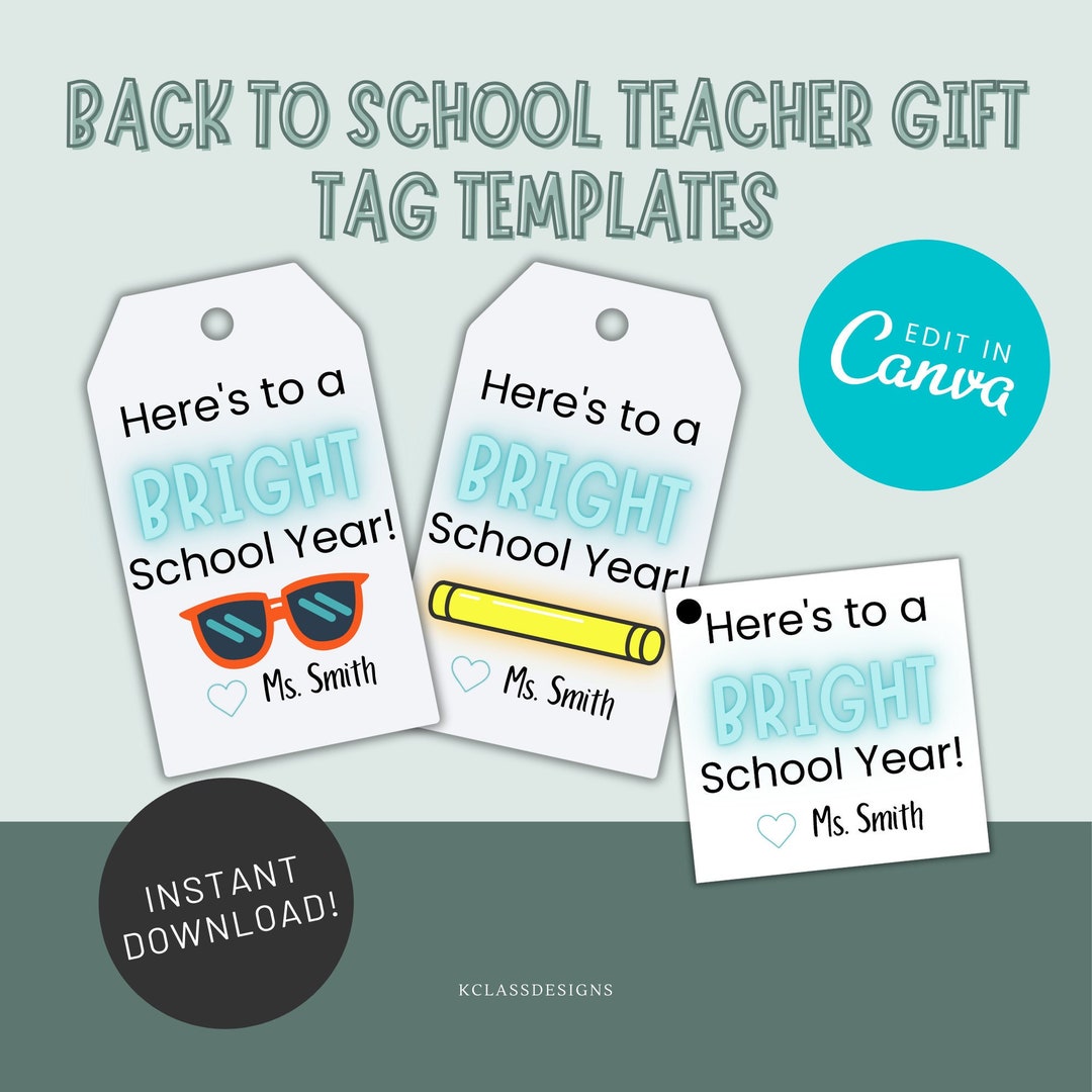 Back to School Gift Tag Teacher Gift Tag Student Gift Candy Bag ...