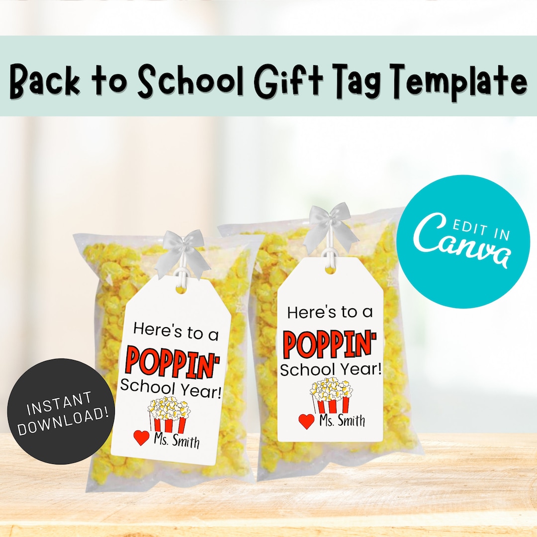 Back to School Gift Idea | Teacher Gift Tag | Student Gift | Candy Bag ...