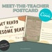 Editable Meet the Teacher Postcard | Neutrals | Boho | First Day of ...