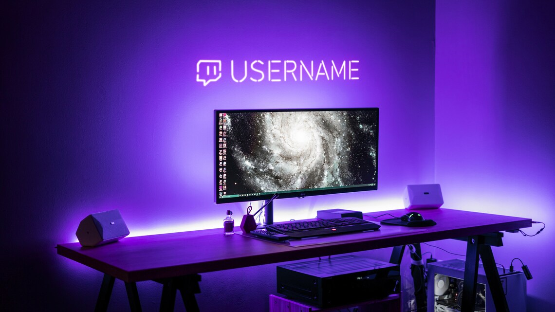 Custom Username Neon Sign Usa, Gaming Wall Decor Light, Twitch Username ...
