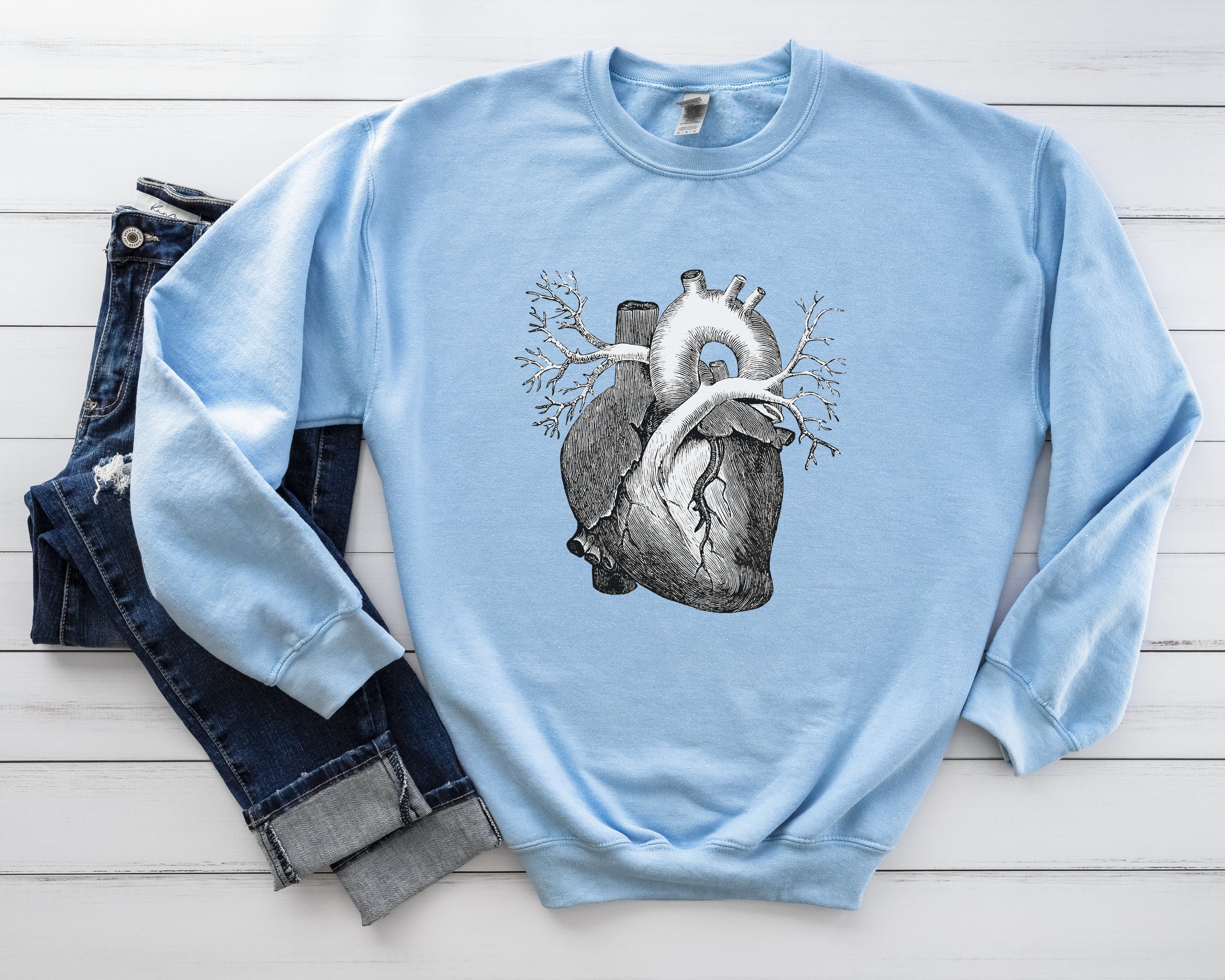 Heart Anatomy Sweatshirt, Anatomical Heart Shirt, CVICU CICU RN Gift ...