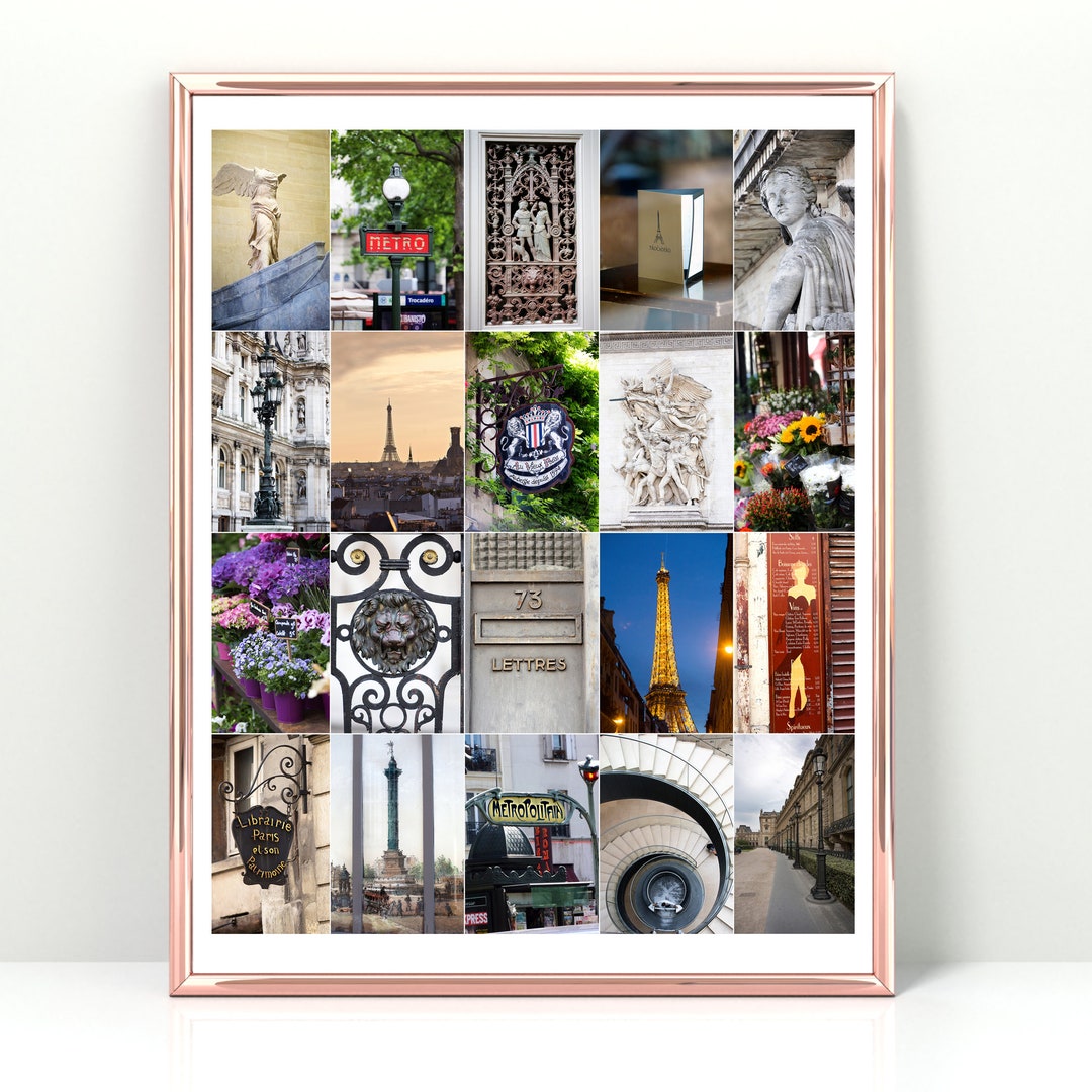 Printable Paris France Collage, Paris Wall Art, French Art, Gallery Art ...