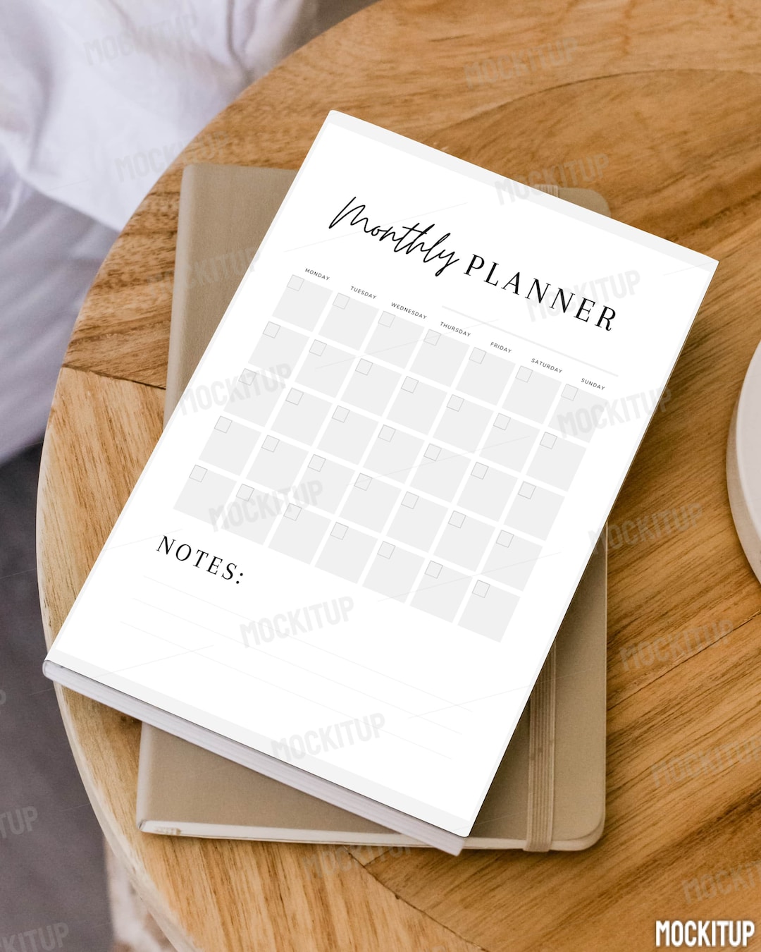 Monthly Planner, Digital Download, 1 Sheet, Black and White Digital ...