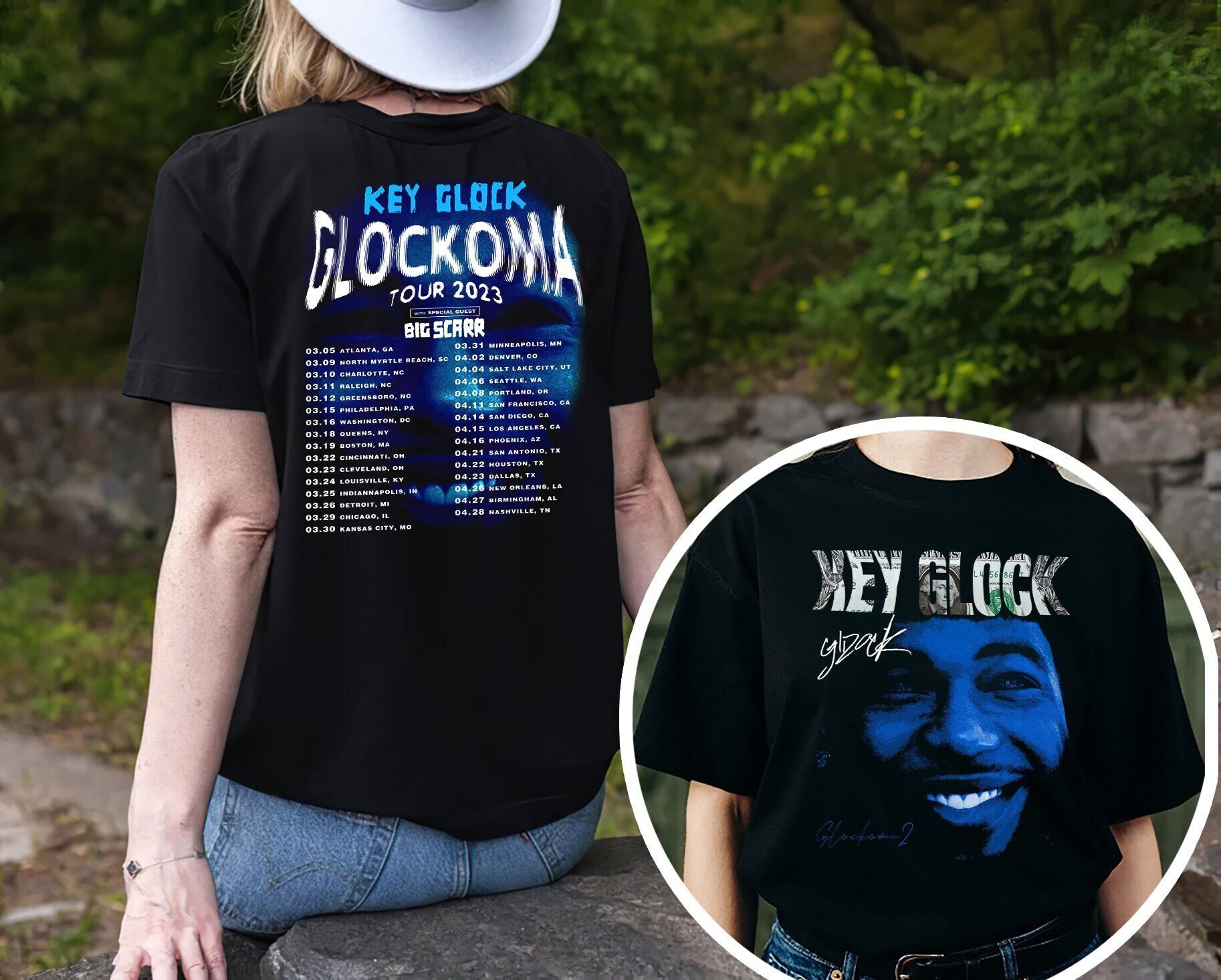 Key Glock Shirt, Vintage Key Glock Shirt, Key Glock 2023 Tour. sold by ...