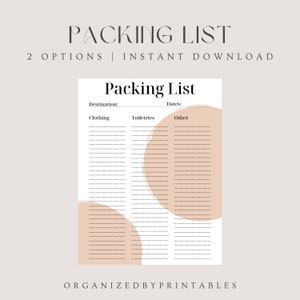 Printable Packing List | Digital Download - Etsy