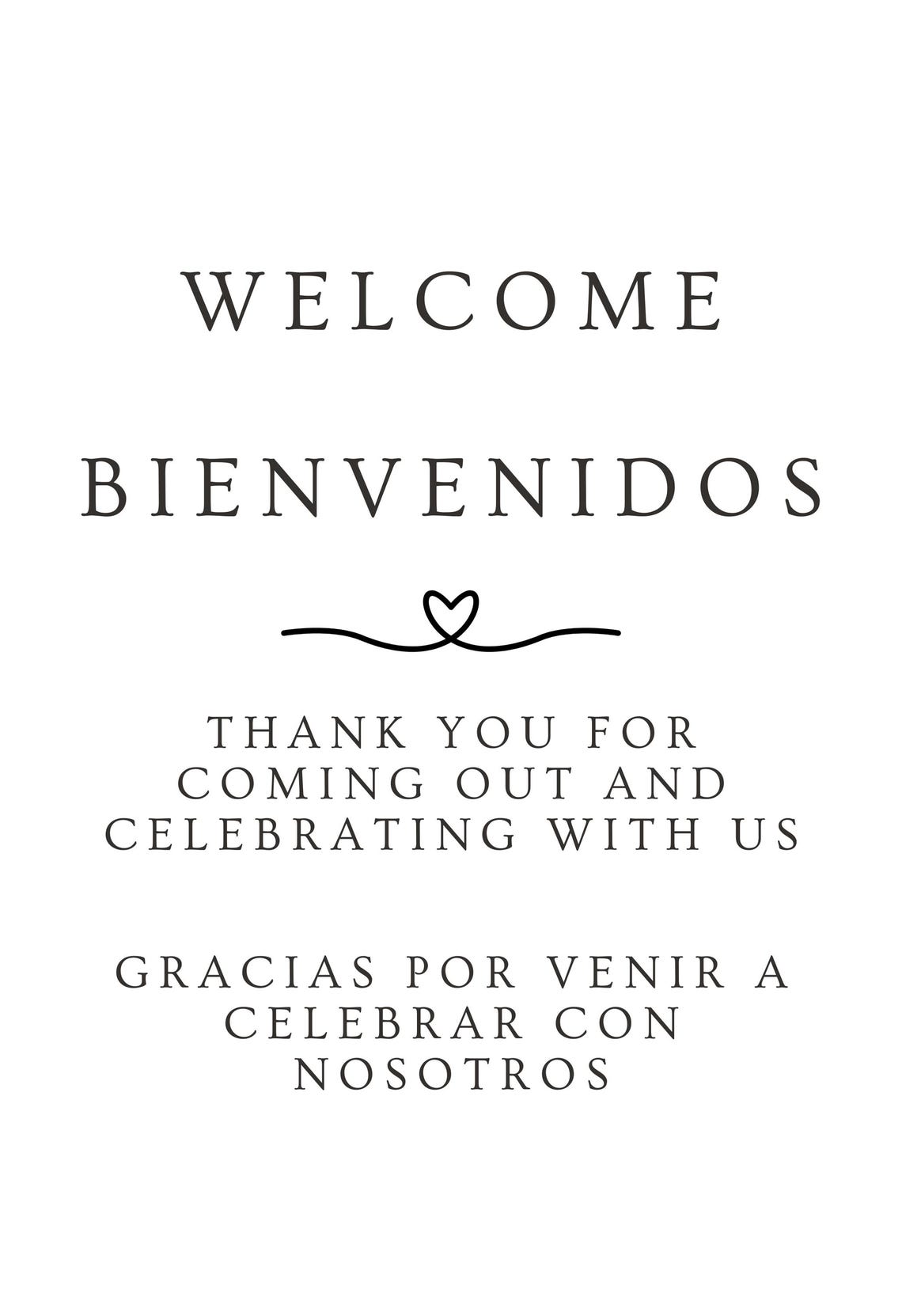 Welcome Sign (bilingual) - Etsy