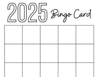 2025 Bingo Card - Etsy