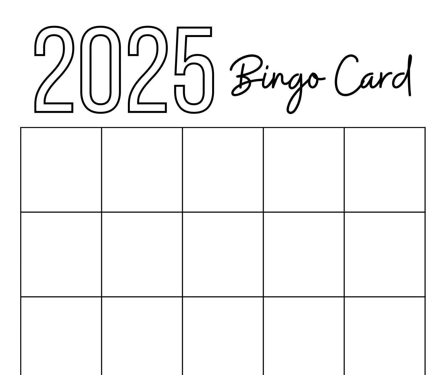 2025 Bingo Card - Etsy