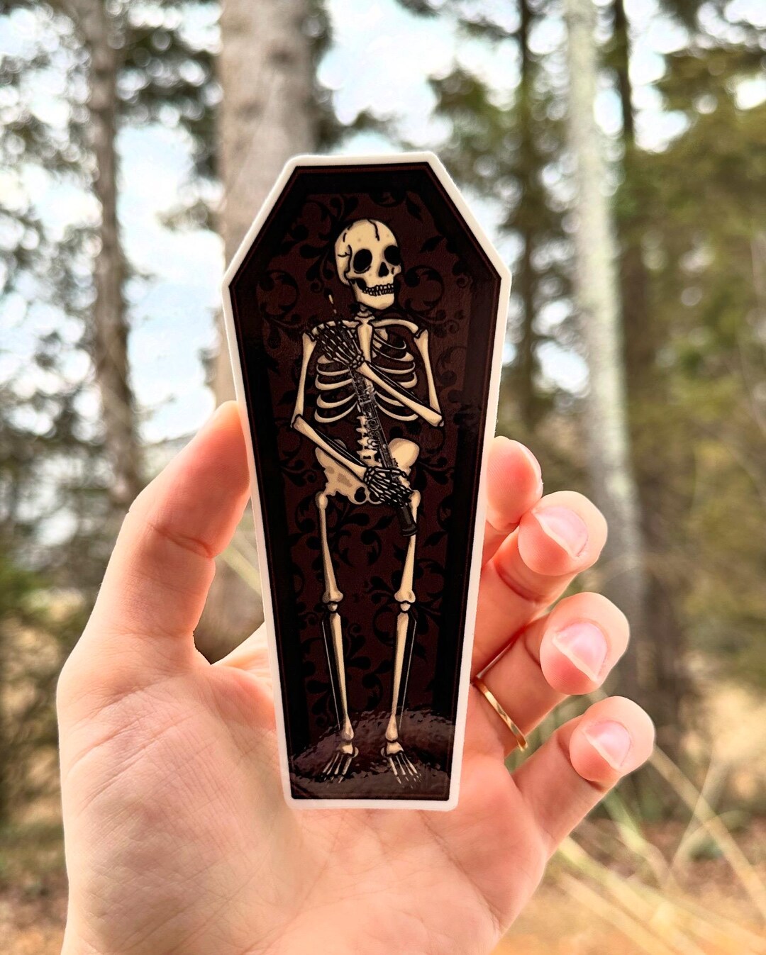Skeleton Coffin Oboe Sticker - Etsy