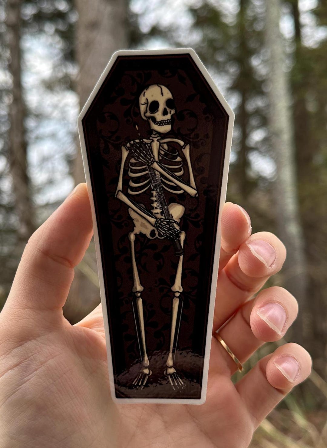 Skeleton Coffin Oboe Sticker - Etsy