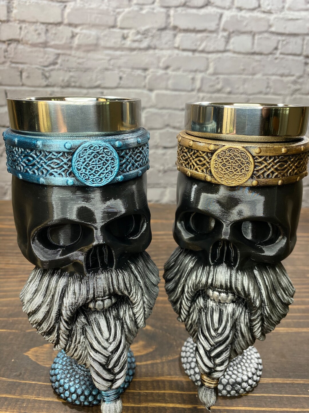 Celtic King Skull Chalice, 6 Oz Stainless Steel Cup, 3D Printed, Beard ...