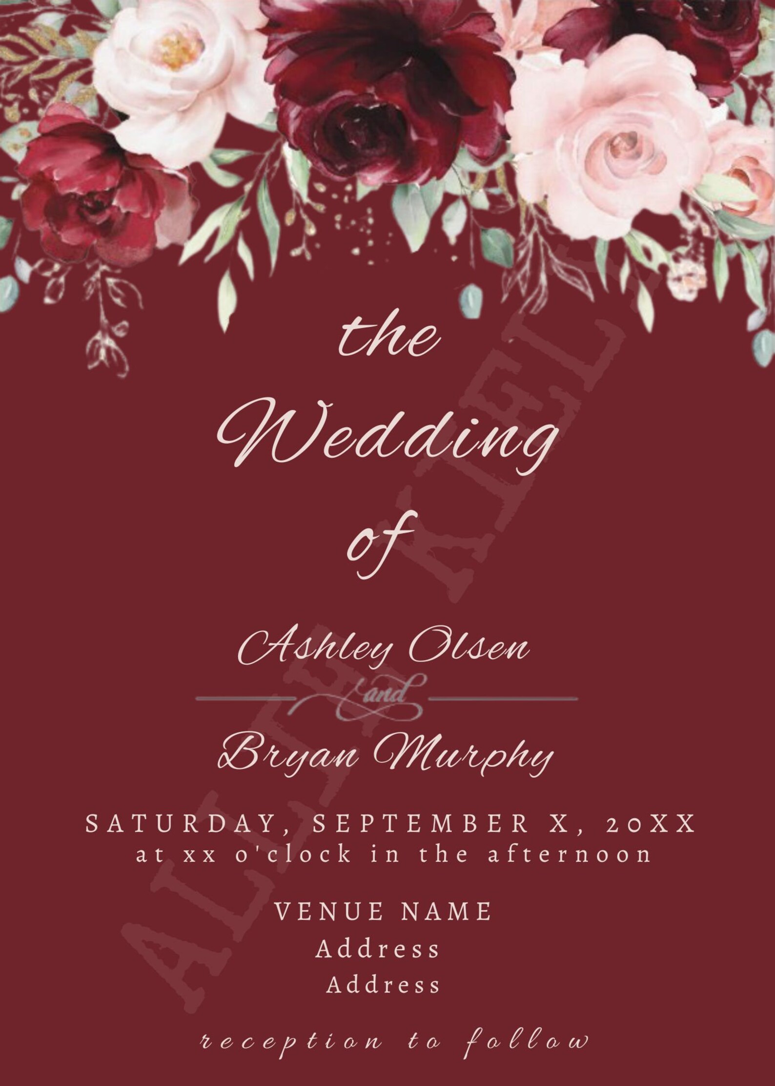 Custom Wedding Invitation Set - DIGITAL DOWNLOAD - Etsy