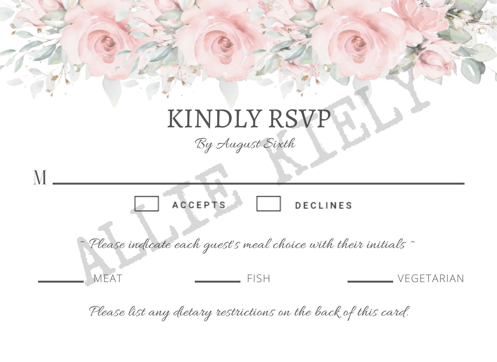 Custom Wedding RSVP Cards - DIGITAL DOWNLOAD - Etsy