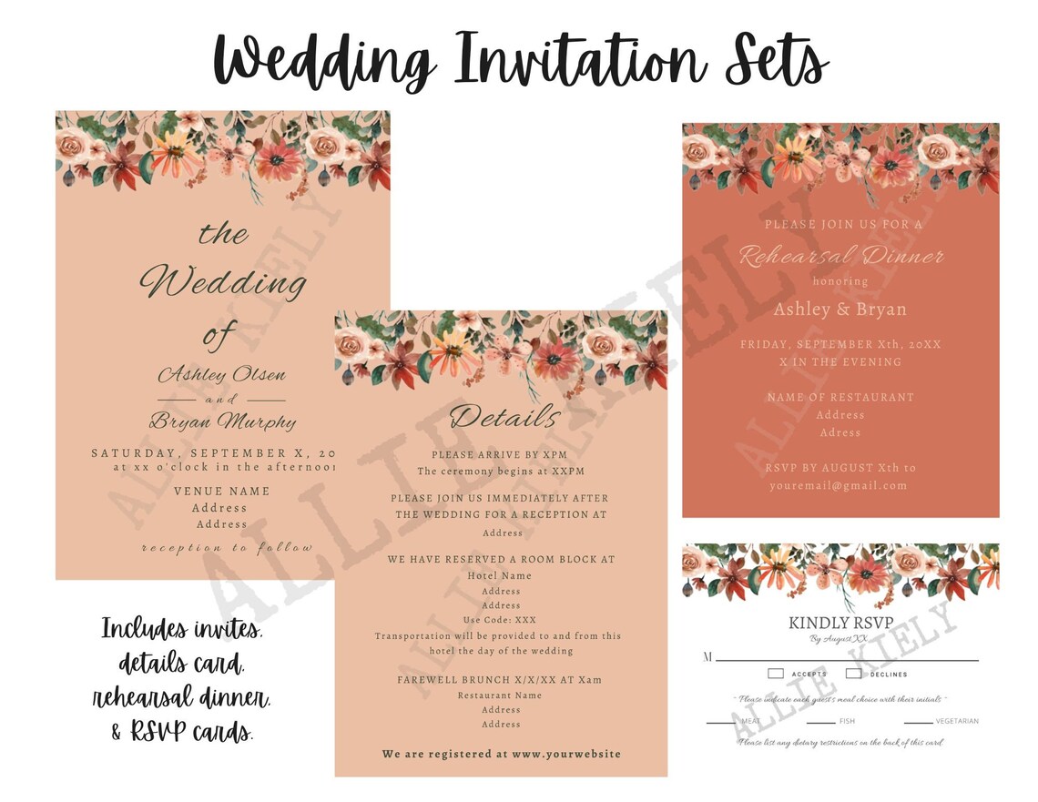 Custom Wedding Invitation Set - DIGITAL DOWNLOAD - Etsy