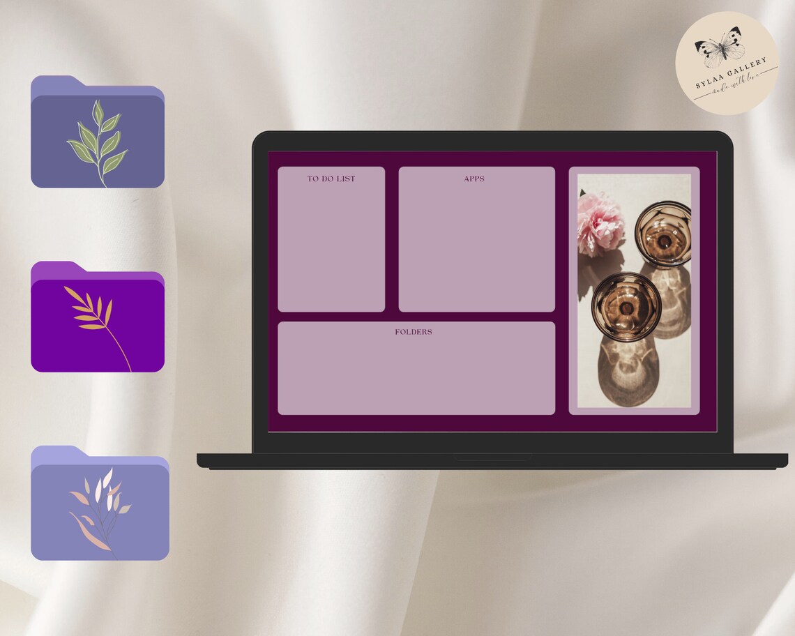 100 DESKTOP ORGANIZER, Folder Icons, Boho Desktop Organizer Aesthetic ...