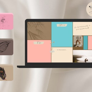 50+ DESKTOP ORGANIZER, Folder Icons, Boho WALLPAPER, Digital Download ...