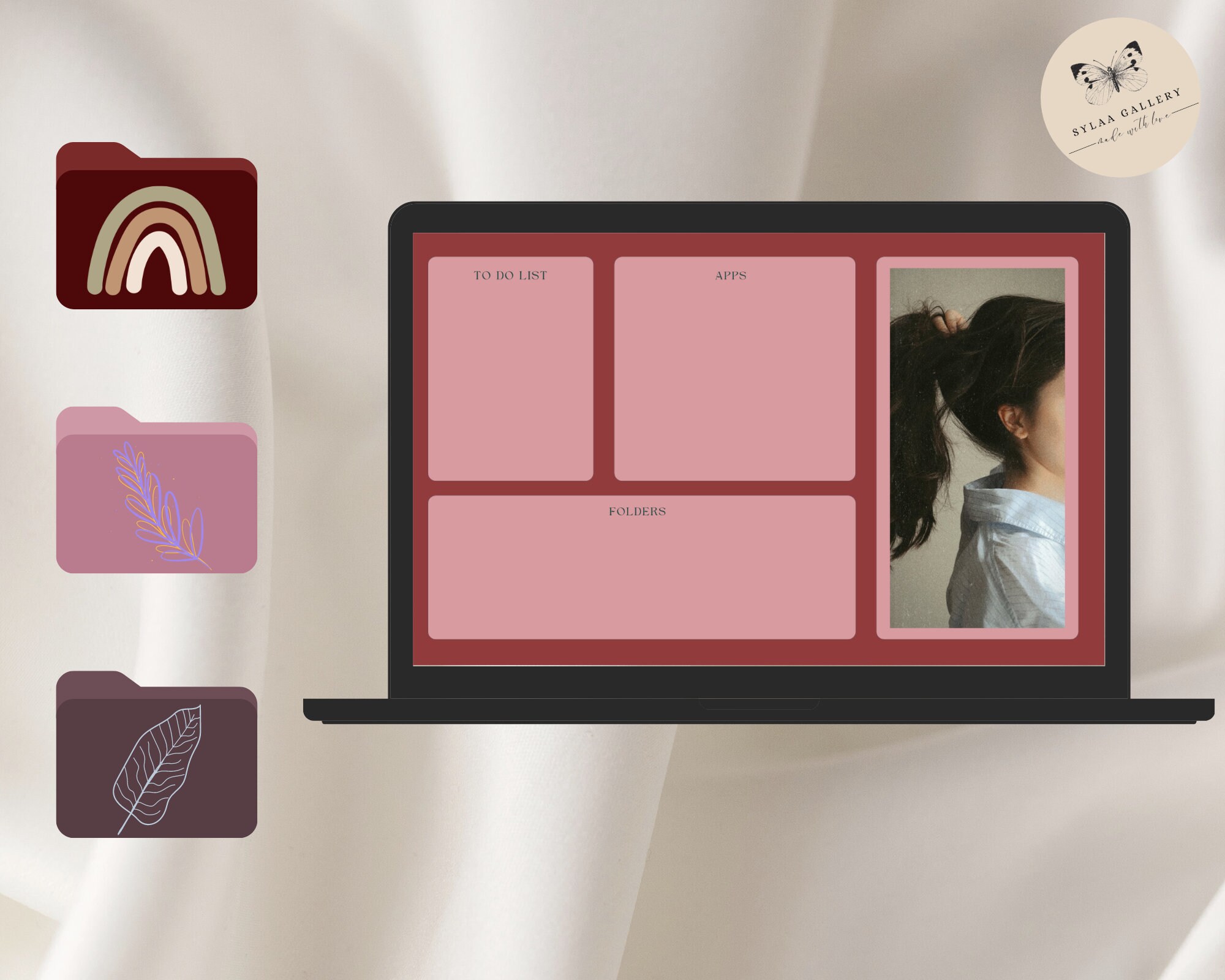 100 DESKTOP ORGANIZER, Folder Icons, Boho Desktop Organizer Aesthetic ...