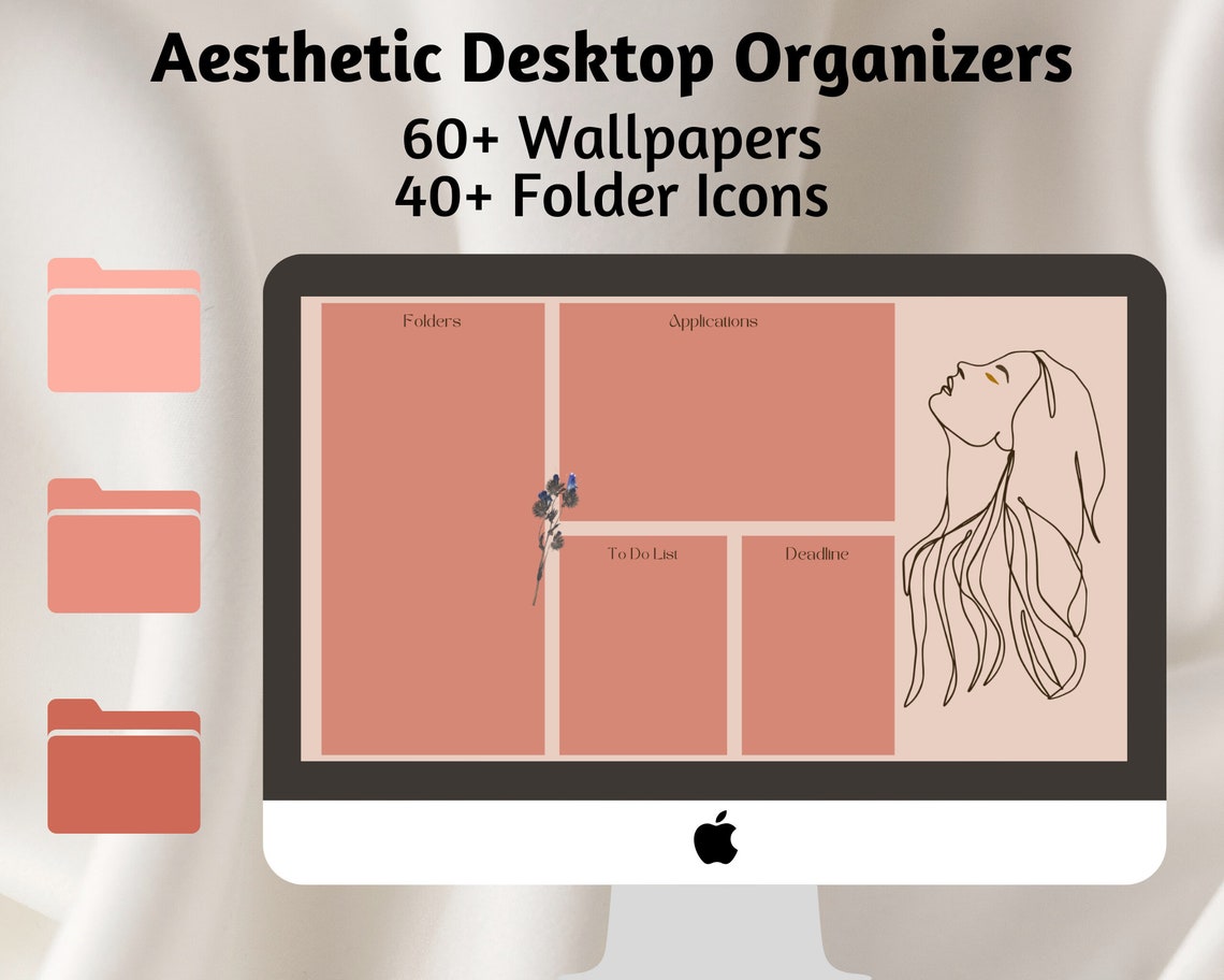 Desktop Wallpaper Organizer Folder Icons Boho Desktop Organizer ...