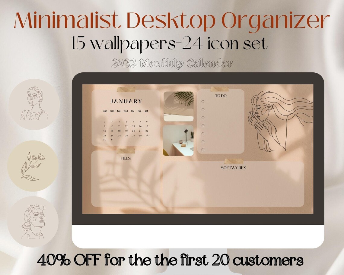 Minimalist DESKTOP ORGANIZER Wallpaper MacBook Desktop Organizer Study ...