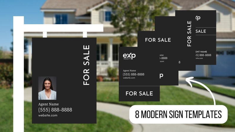 Real Estate Yard Sign Modern for Sale Sign Property Sign Listing Sign ...
