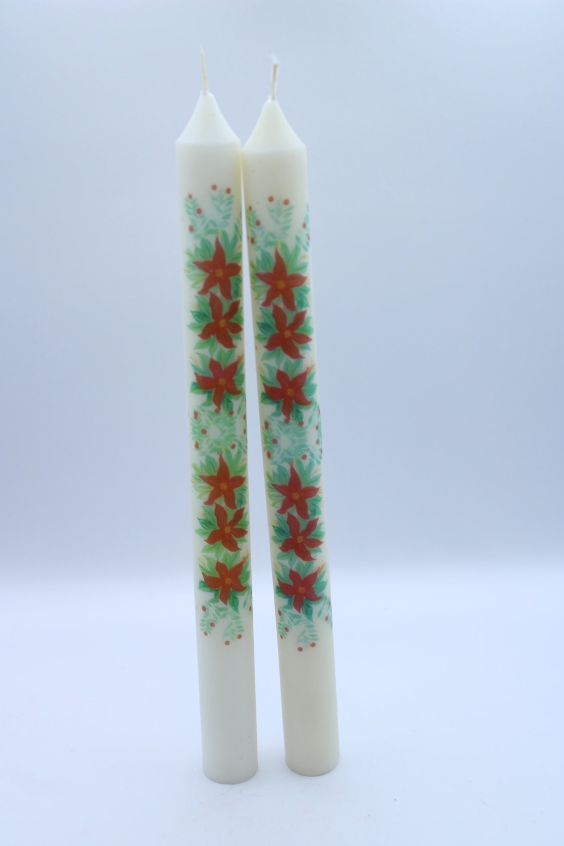 Christmas Taper Candles Holiday Candles Christmas Candles - Etsy