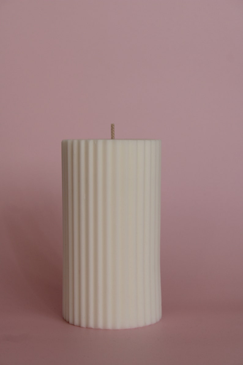 Ribbed Pillar Candle Rustic Wedding Home Event Décor - Etsy