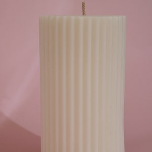 Ribbed Pillar Candle | Rustic Wedding, Home, Event Décor | Pillar ...