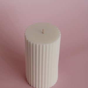 Ribbed Pillar Candle | Rustic Wedding, Home, Event Décor | Pillar ...