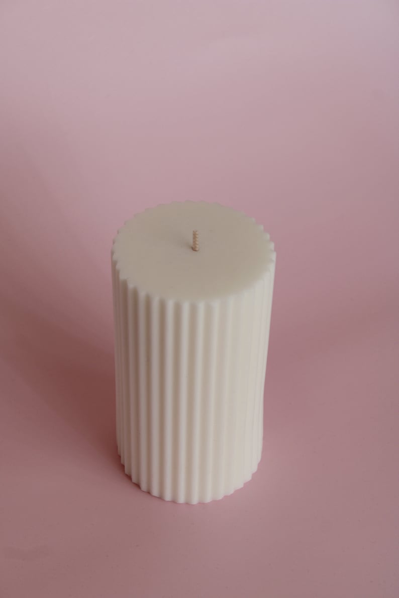 Ribbed Pillar Candle Rustic Wedding Home Event Décor - Etsy
