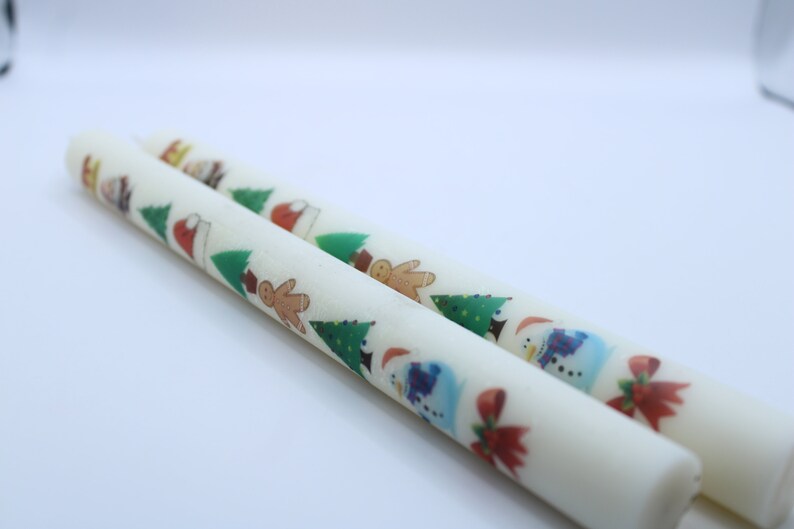 Christmas Taper Candles Holiday Candles Christmas Candles - Etsy
