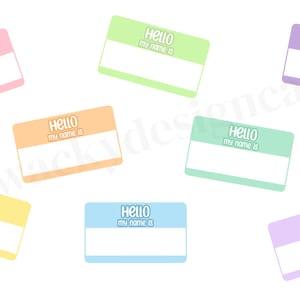 Colorful Blank Name Tags: Digital Download (PDF, SVG, PNG Files ...