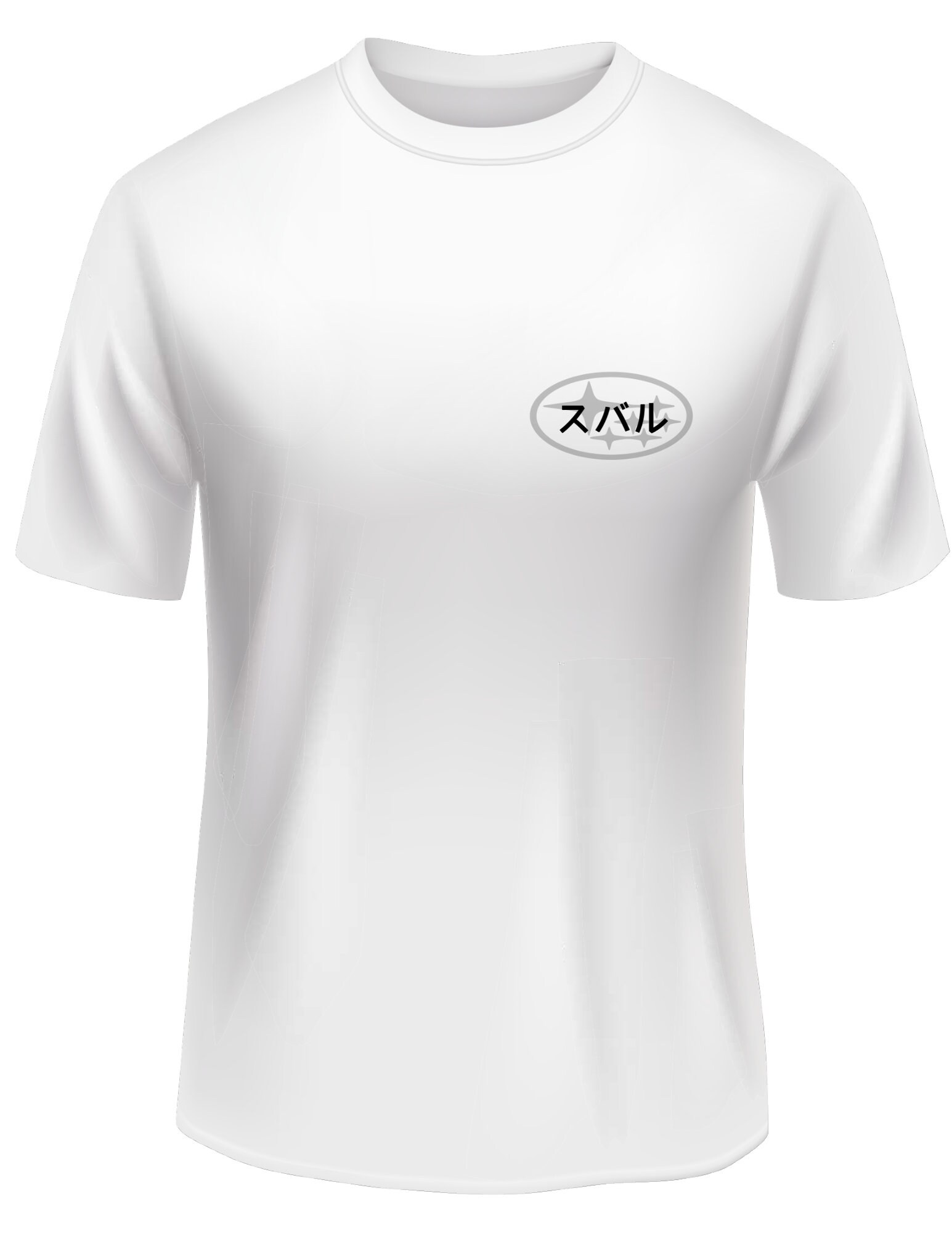 Subaru White T-shirt Stealth Logo Design With Subaru in Japanese ...