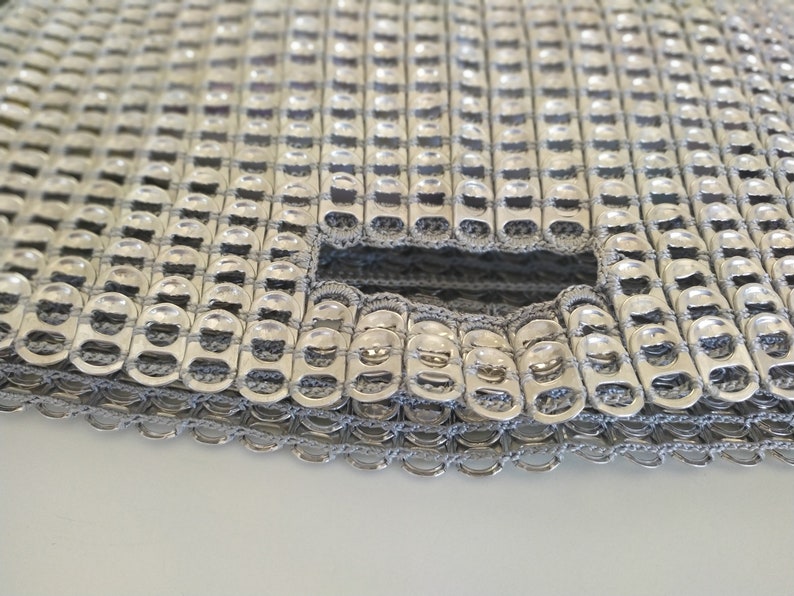 Soda Can Pop Top Bag Tab Handmade Crochet Clutch Metal Retro Purse Bag ...