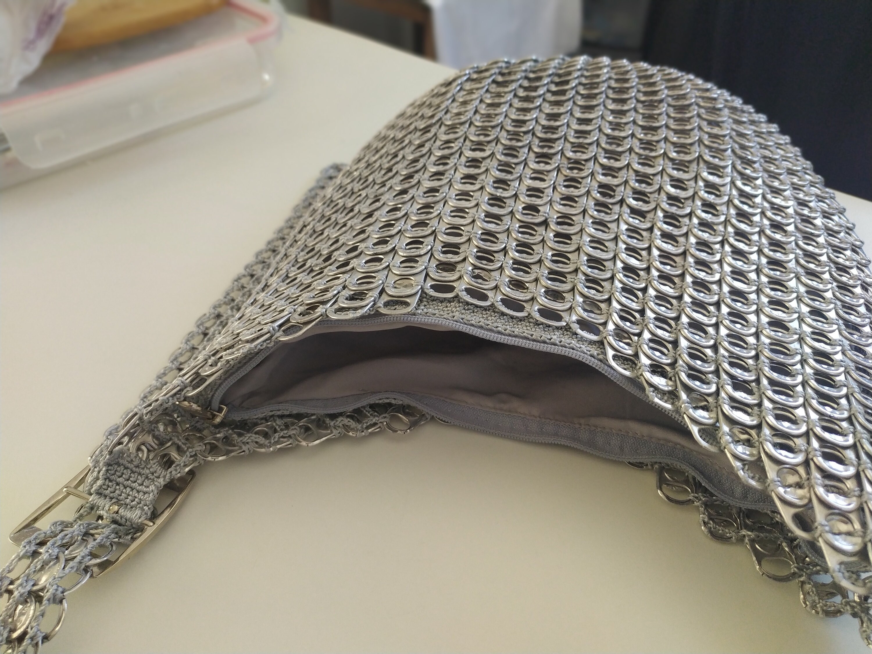 Soda Can Pop Top Bag Tab Handmade Crochet Clutch Metal Black - Etsy