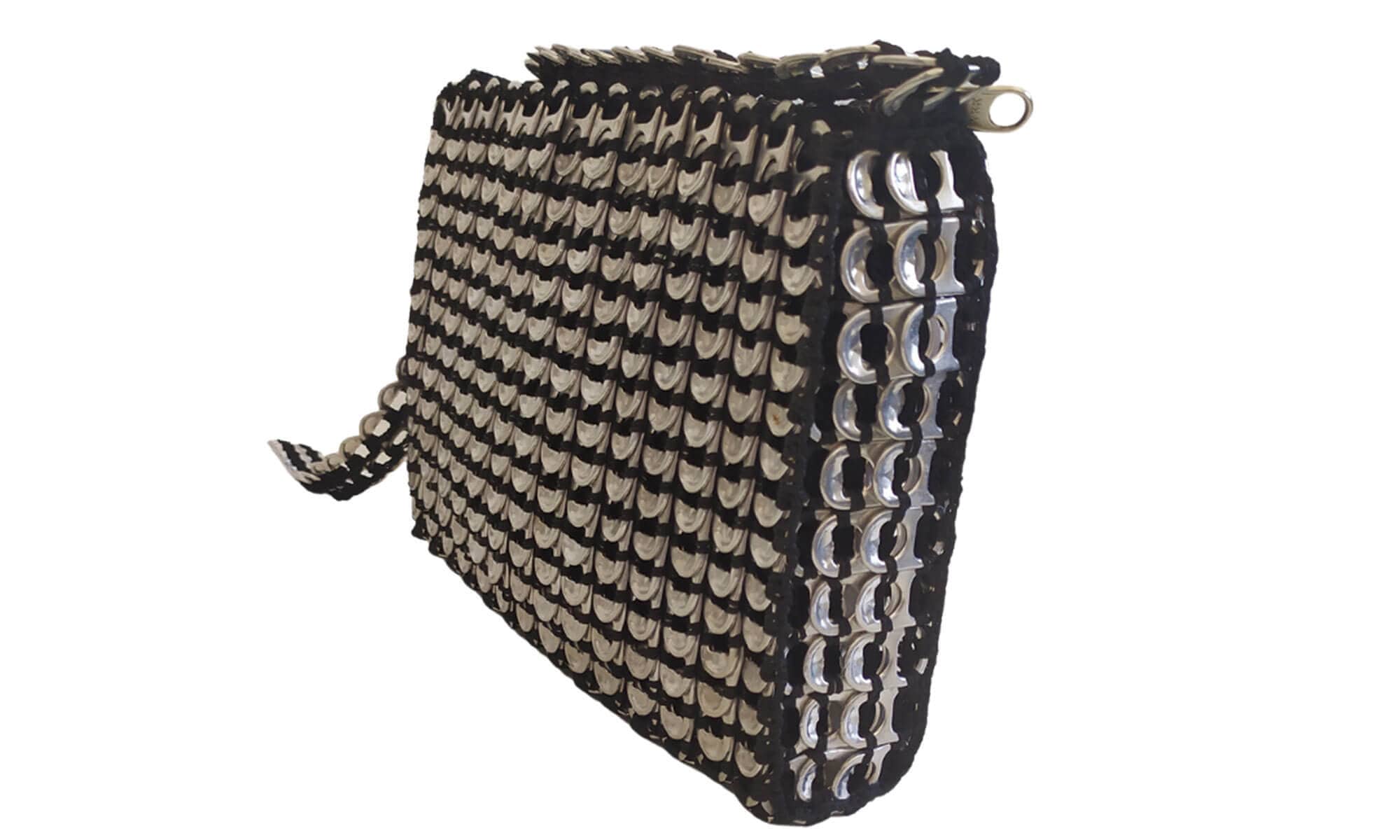 Soda Can Pop Top Bag Tab Handmade Crochet Clutch Metal Black Retro ...