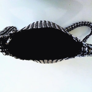 Soda Can Pop Top Bag Tab Handmade Crochet Clutch Metal Black Retro ...