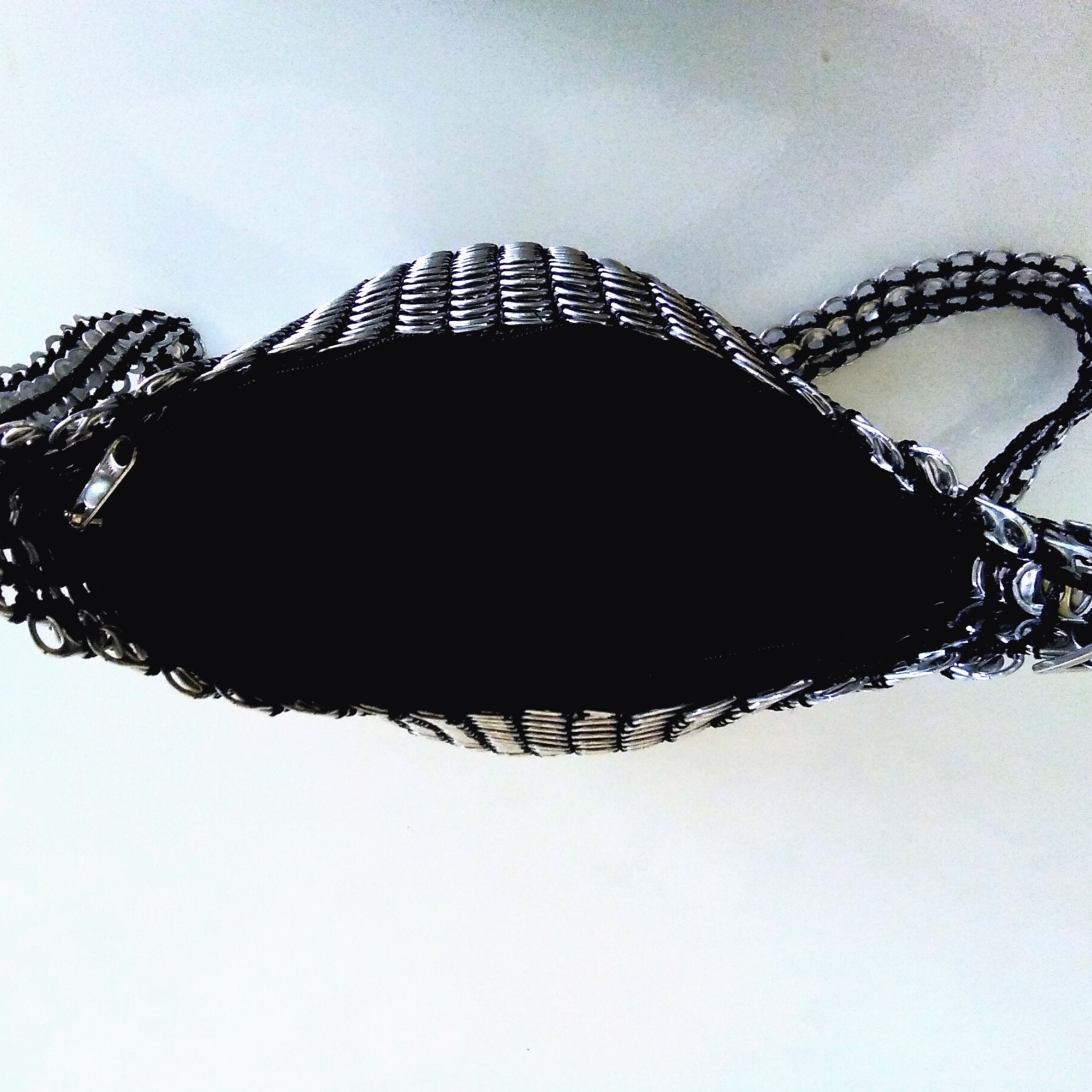 Soda Can Pop Top Bag Tab Handmade Crochet Clutch Metal Black - Etsy