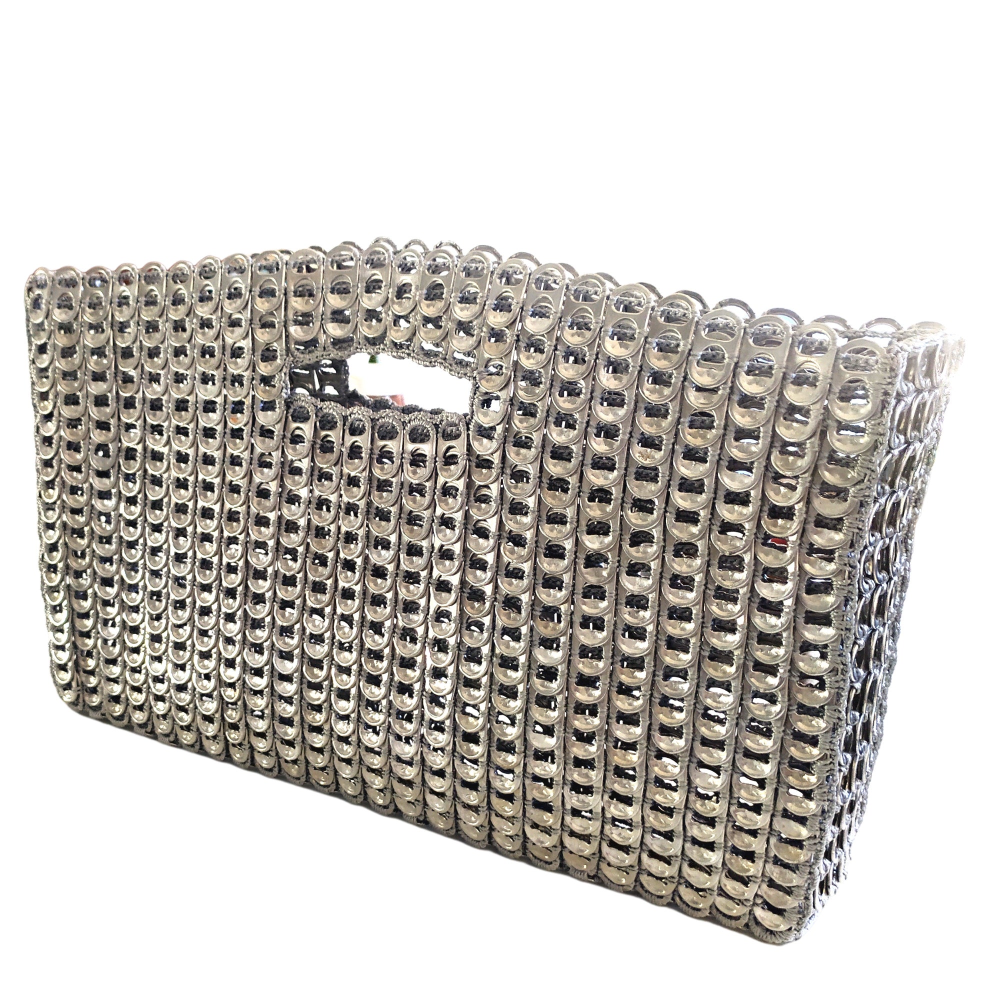 Soda Can Pop Top Bag Tab Handmade Crochet Clutch Metal Retro Purse Bag ...