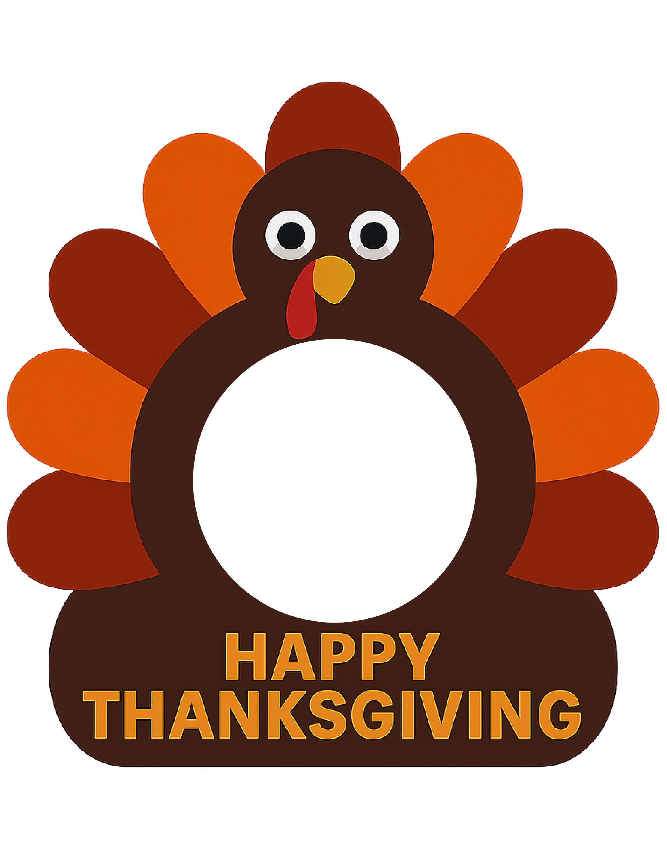 Thanksgiving Turkey Face Cutout - Etsy