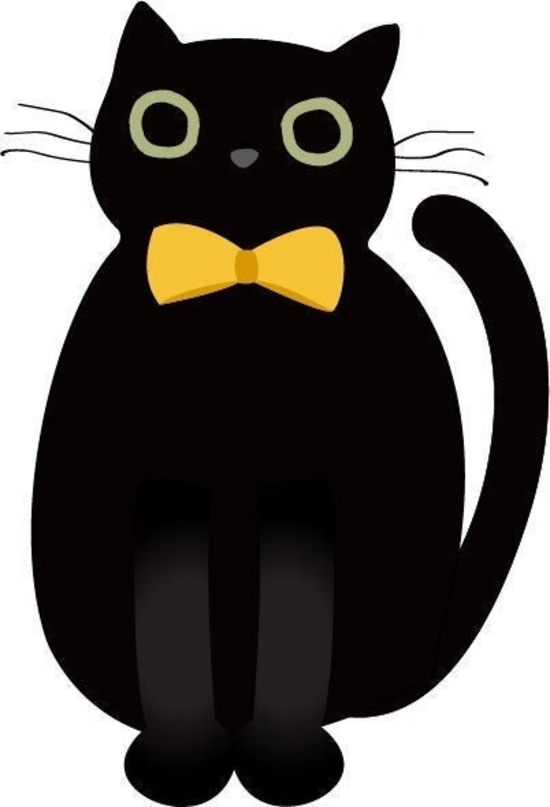 Black Cat Bow Tie Graphic - Etsy