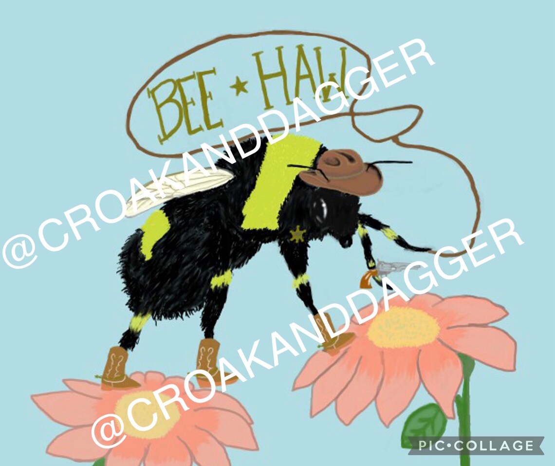 BEE-HAW Pin Back Button - Etsy