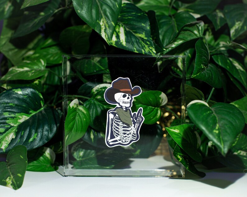 Cowboy Skeleton Sticker Western Stickers - Etsy