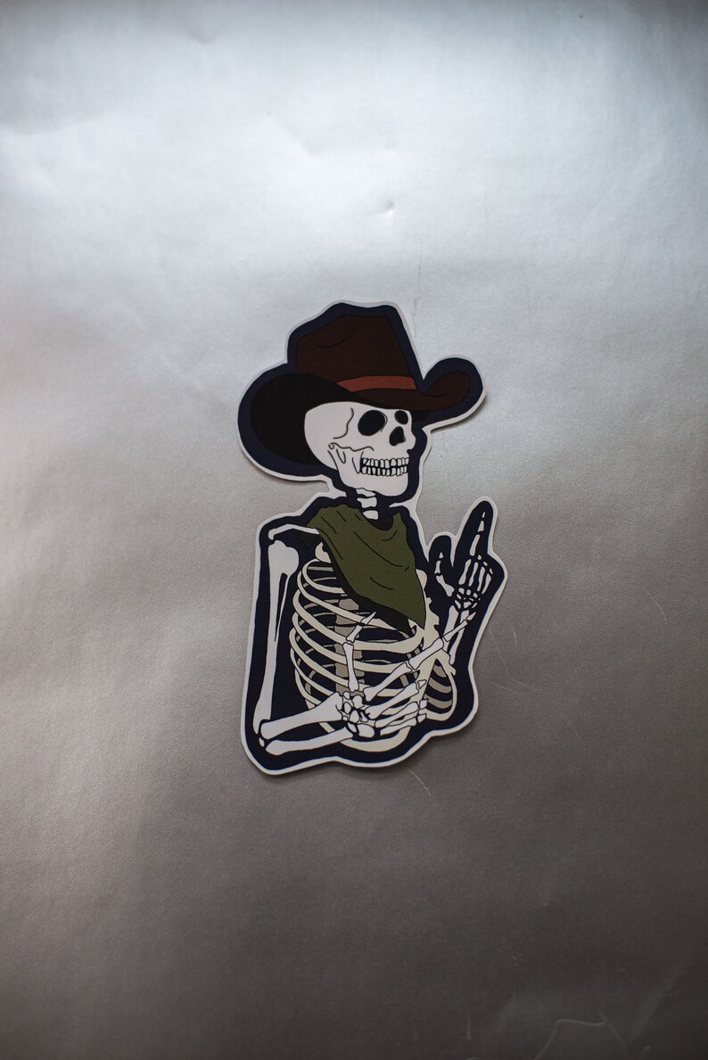 Cowboy Skeleton Sticker Western Stickers - Etsy